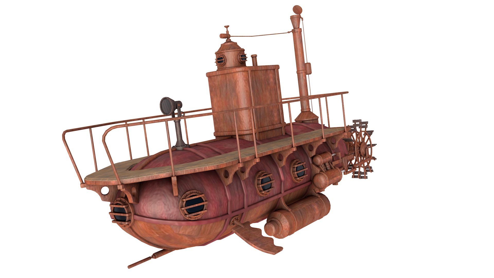3D Old Rusty Submarine - TurboSquid 2147090