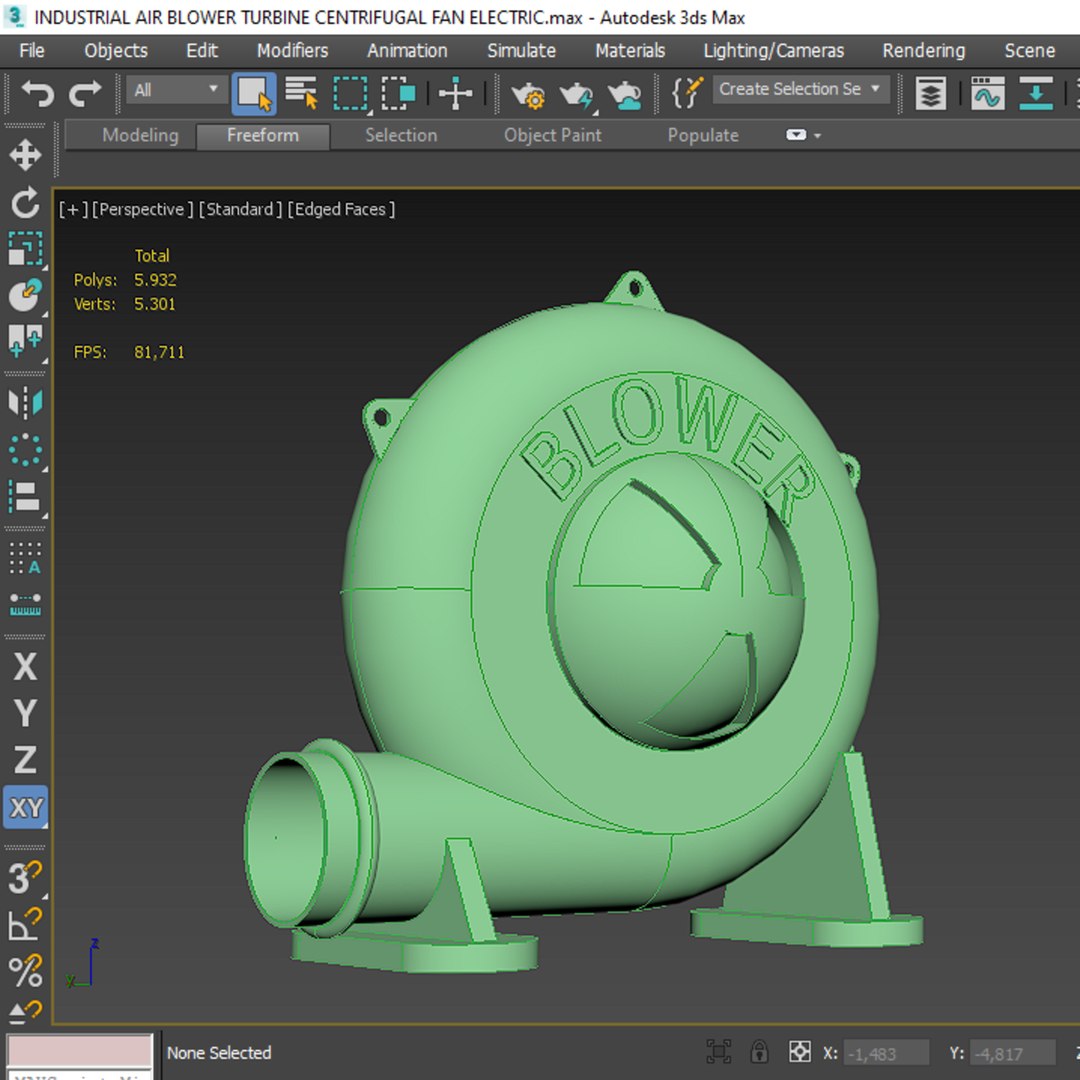 INDUSTRIAL AIR BLOWER TURBINE CENTRIFUGAL FAN ELECTRIC 3D - TurboSquid ...