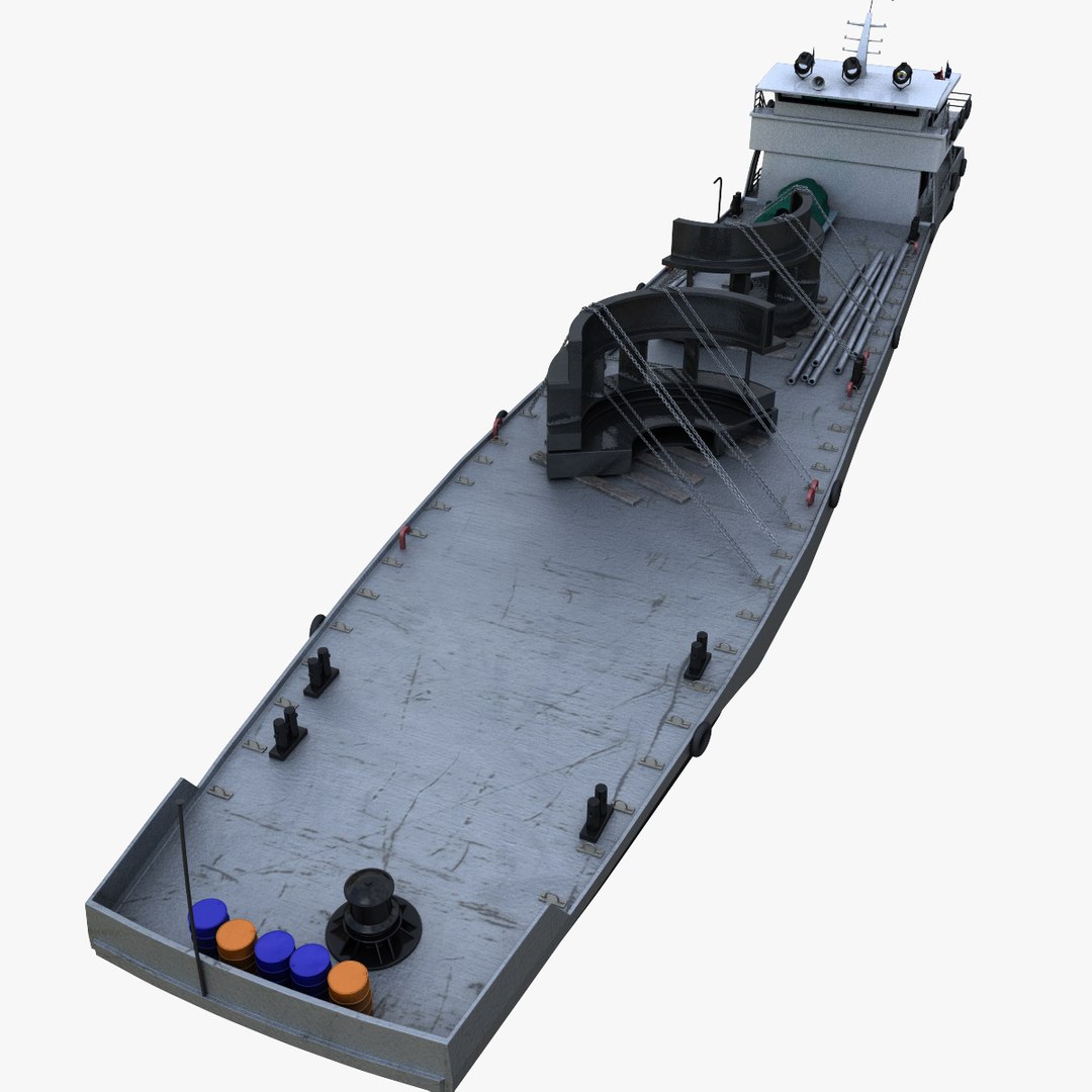 3d Inland River Transport Barge Model