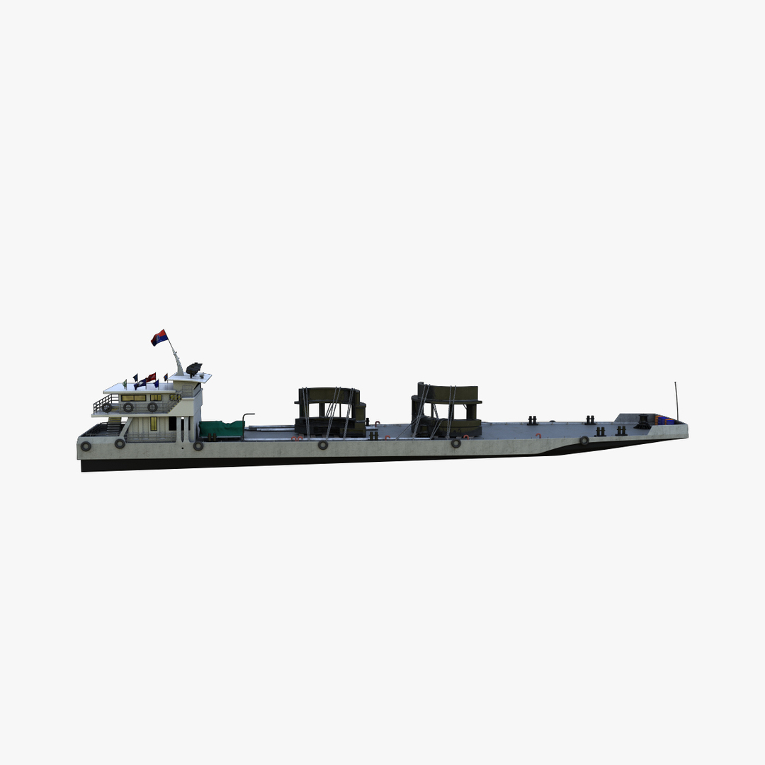 3d Inland River Transport Barge Model