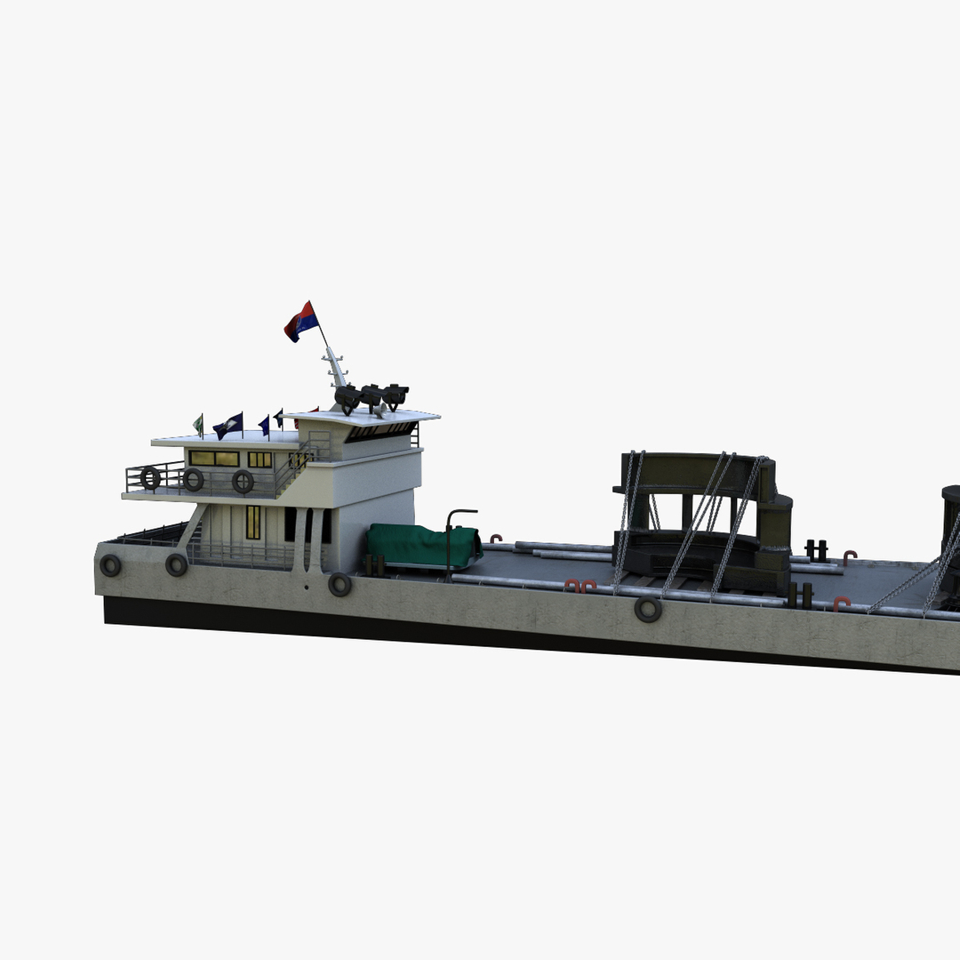 3d Inland River Transport Barge Model