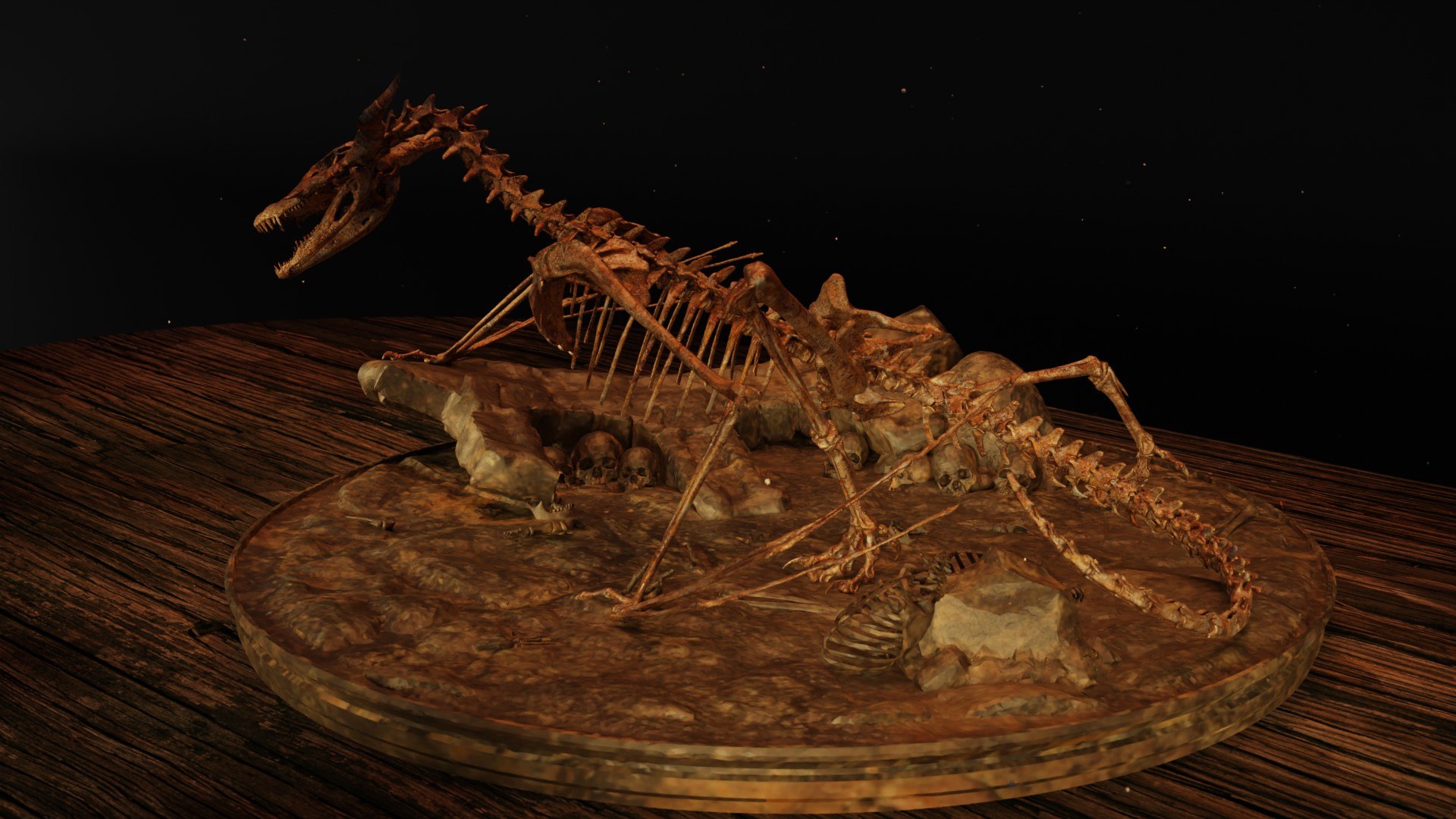 3D Dragon Skeleton Diorama Model - TurboSquid 1835986