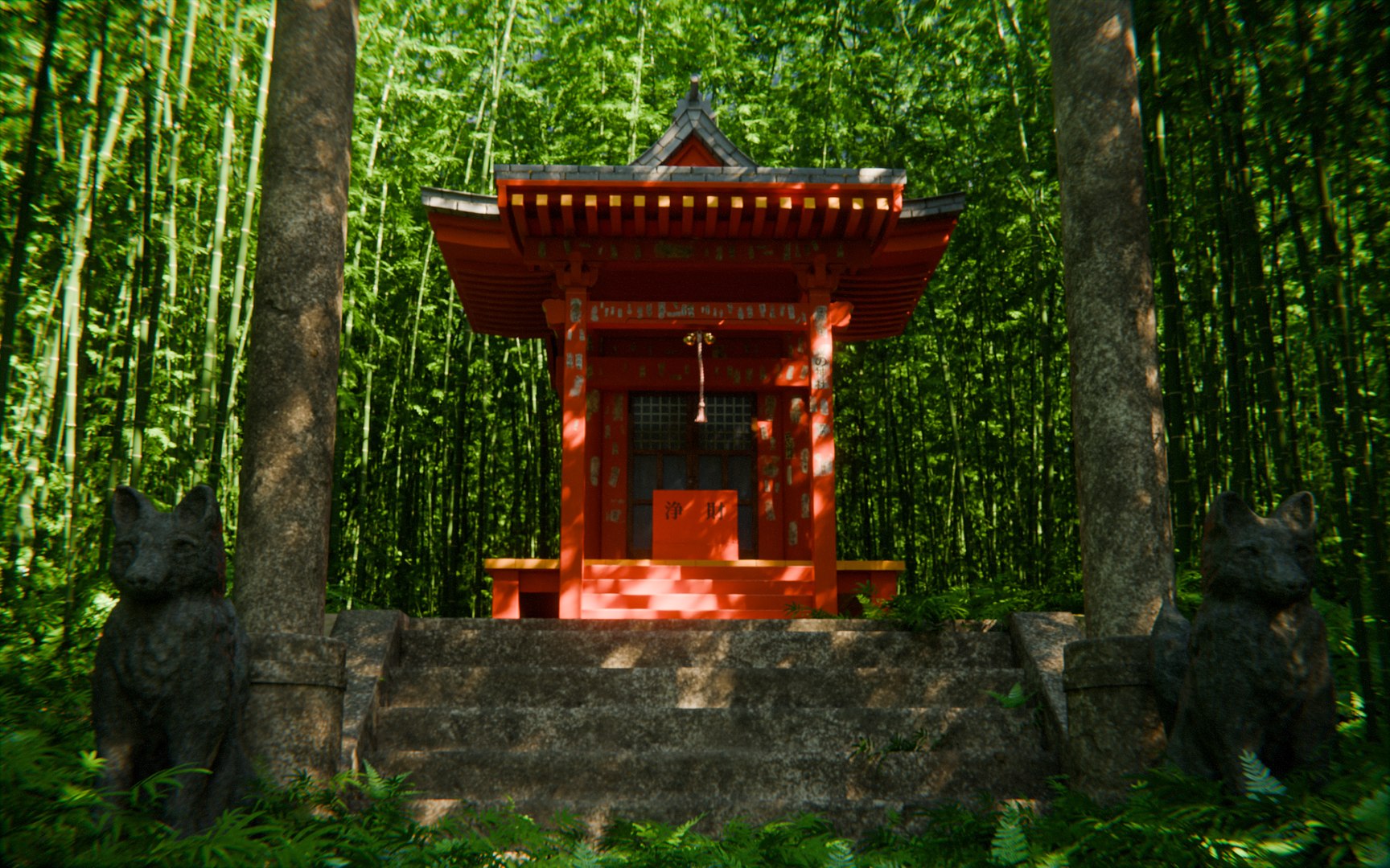 Bamboo Forest Shrine 3d Scene 3D - TurboSquid 2428292