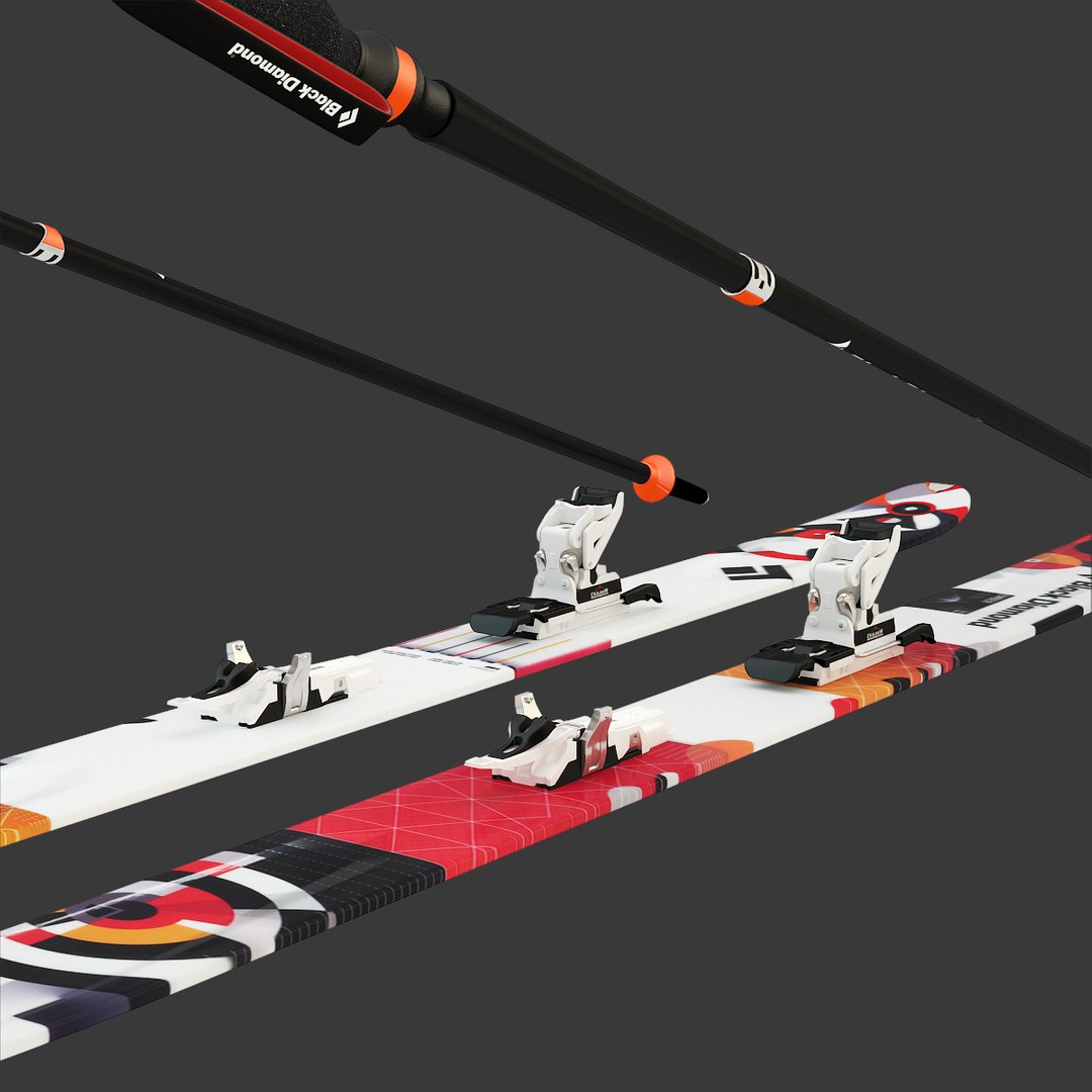 3d Black Diamond Skis Model