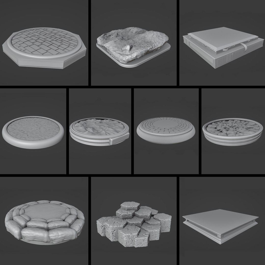 Printing Bases Pack Vol 1 3D - TurboSquid 2149268