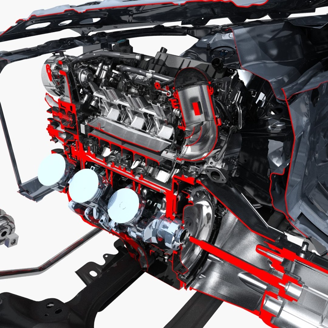 3D Car Frame Engine Cutaway - TurboSquid 1574828