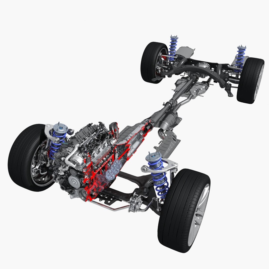 3D Car Frame Engine Cutaway - TurboSquid 1574828