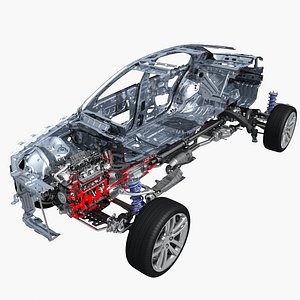 3D car chassis engine model - TurboSquid 1199809