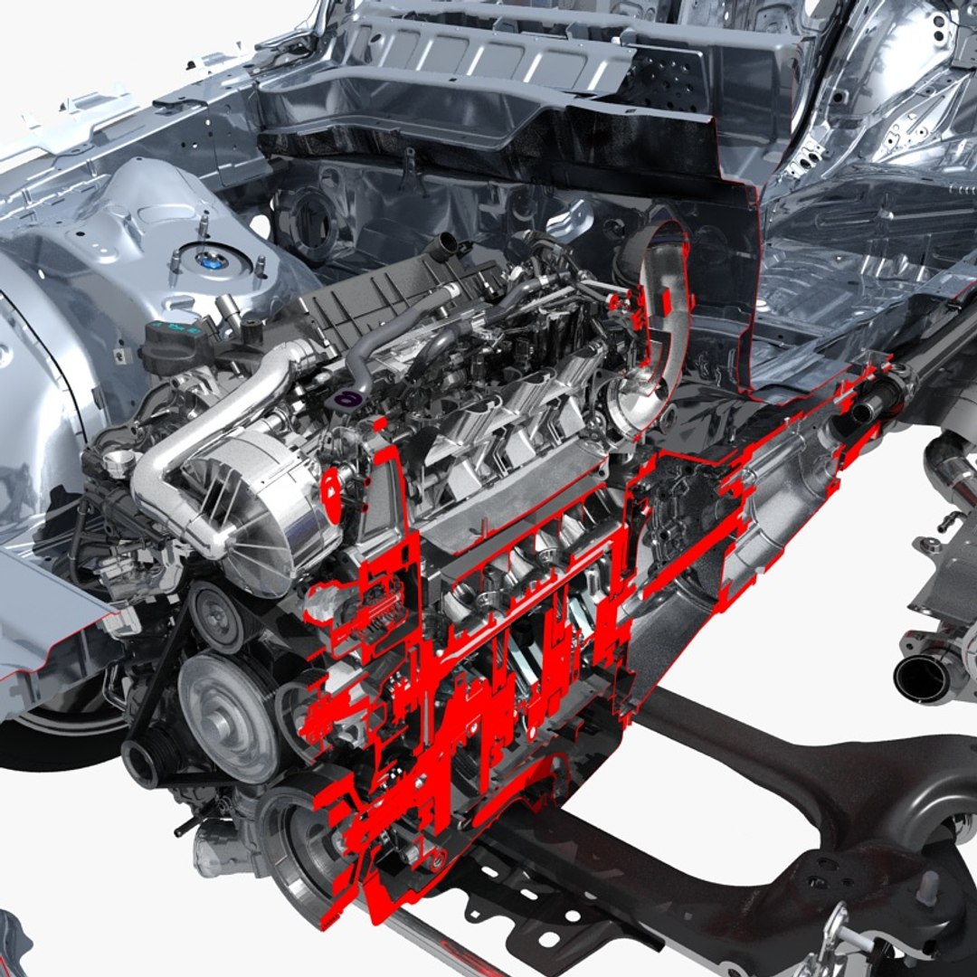 3D Car Frame Engine Cutaway - TurboSquid 1574828