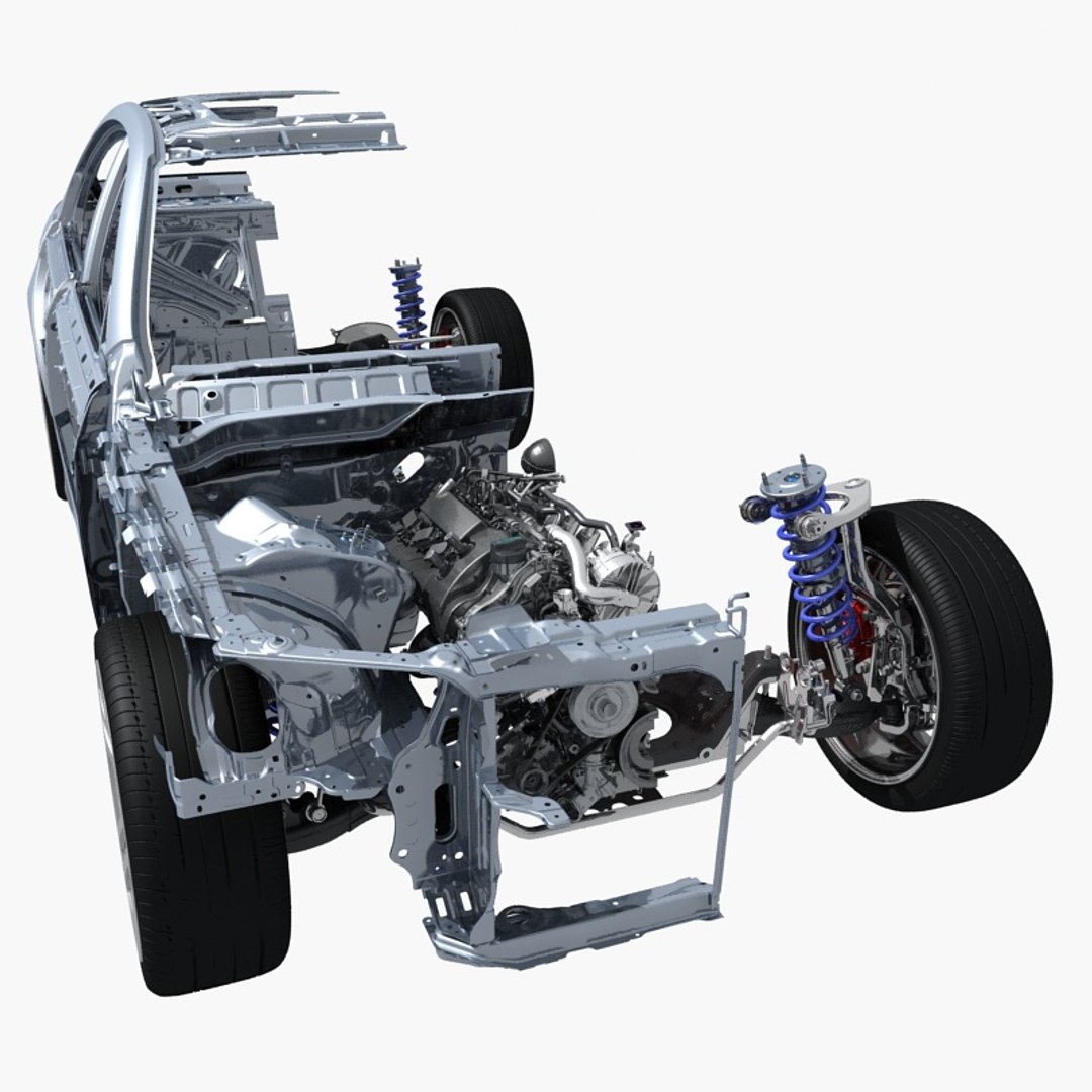 3D Car Frame Engine Cutaway - TurboSquid 1574828