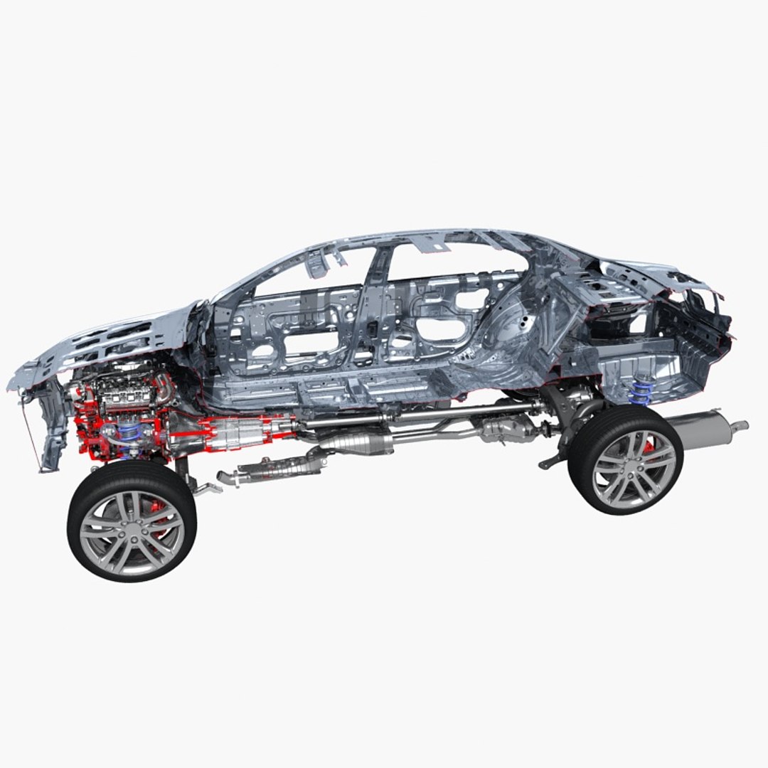 3D Car Frame Engine Cutaway - TurboSquid 1574828