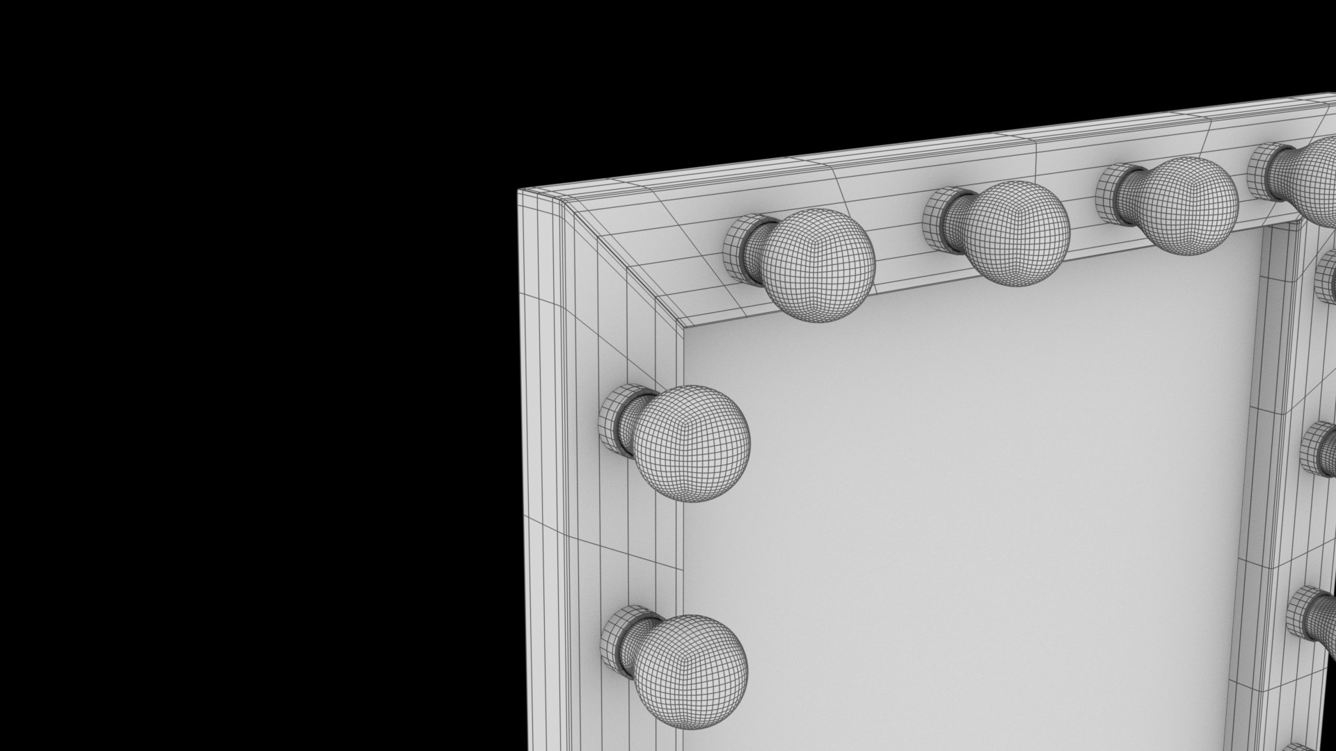 Makeup Mirror With Bulbs 3D Model - TurboSquid 1841392