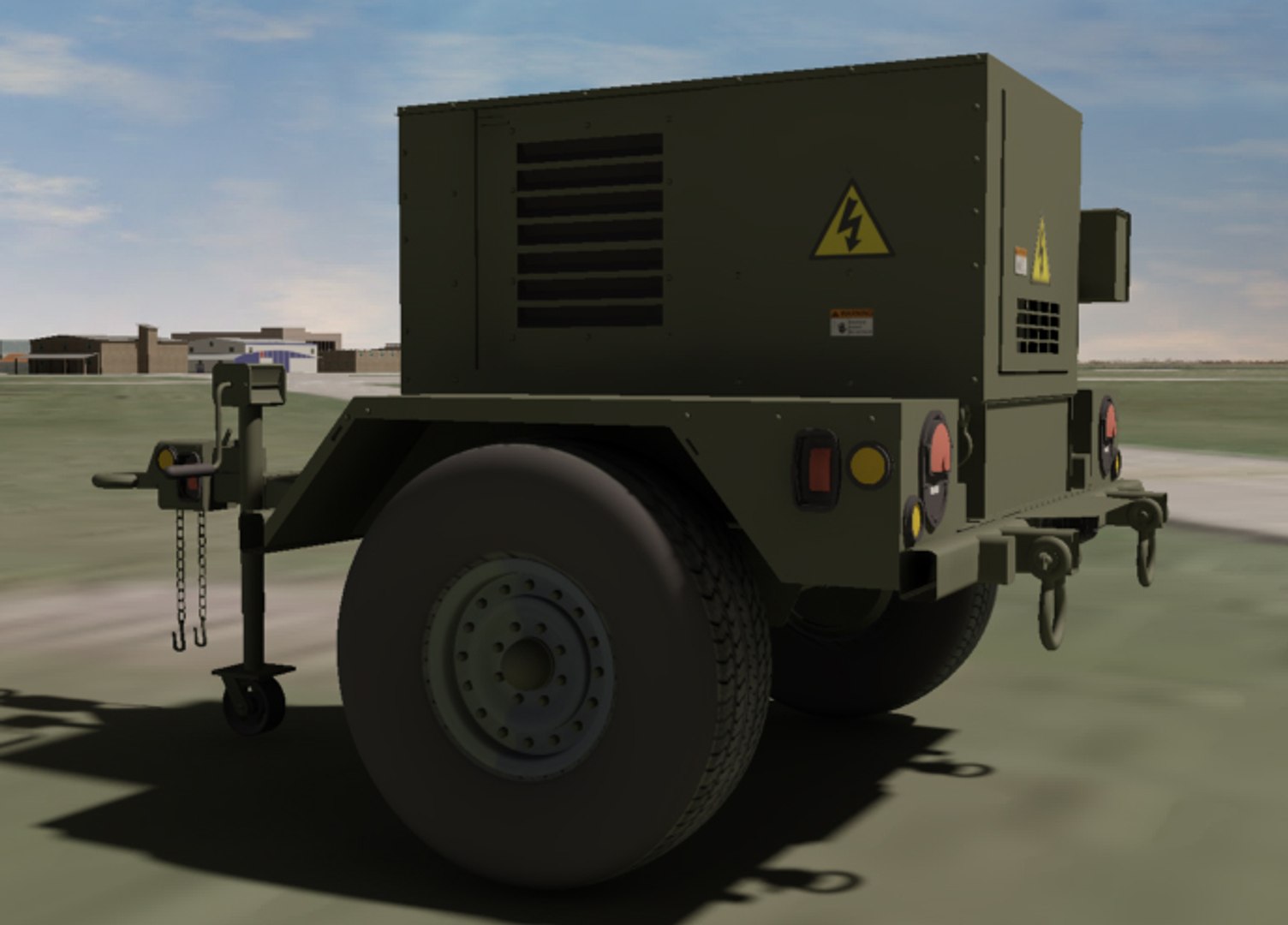 6 military trailer set 3d model