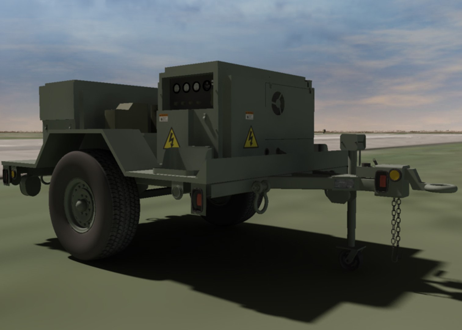 6 military trailer set 3d model