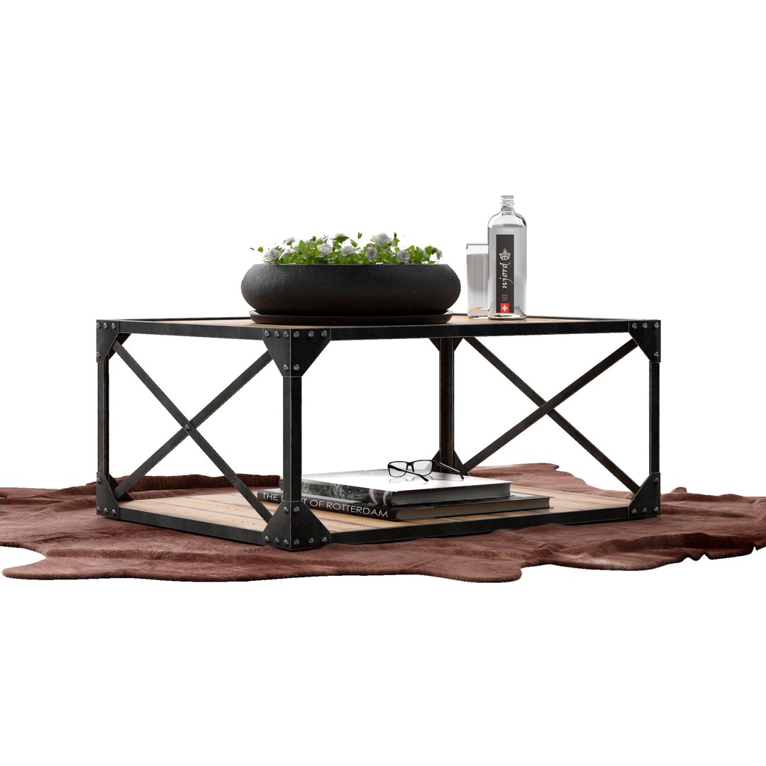 3D Industrial Coffee Table Set Model - TurboSquid 1314813