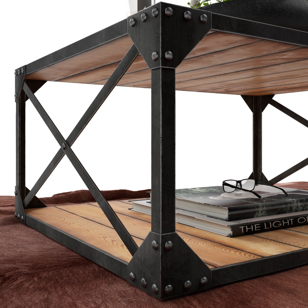 3D Industrial Coffee Table Set Model - TurboSquid 1314813