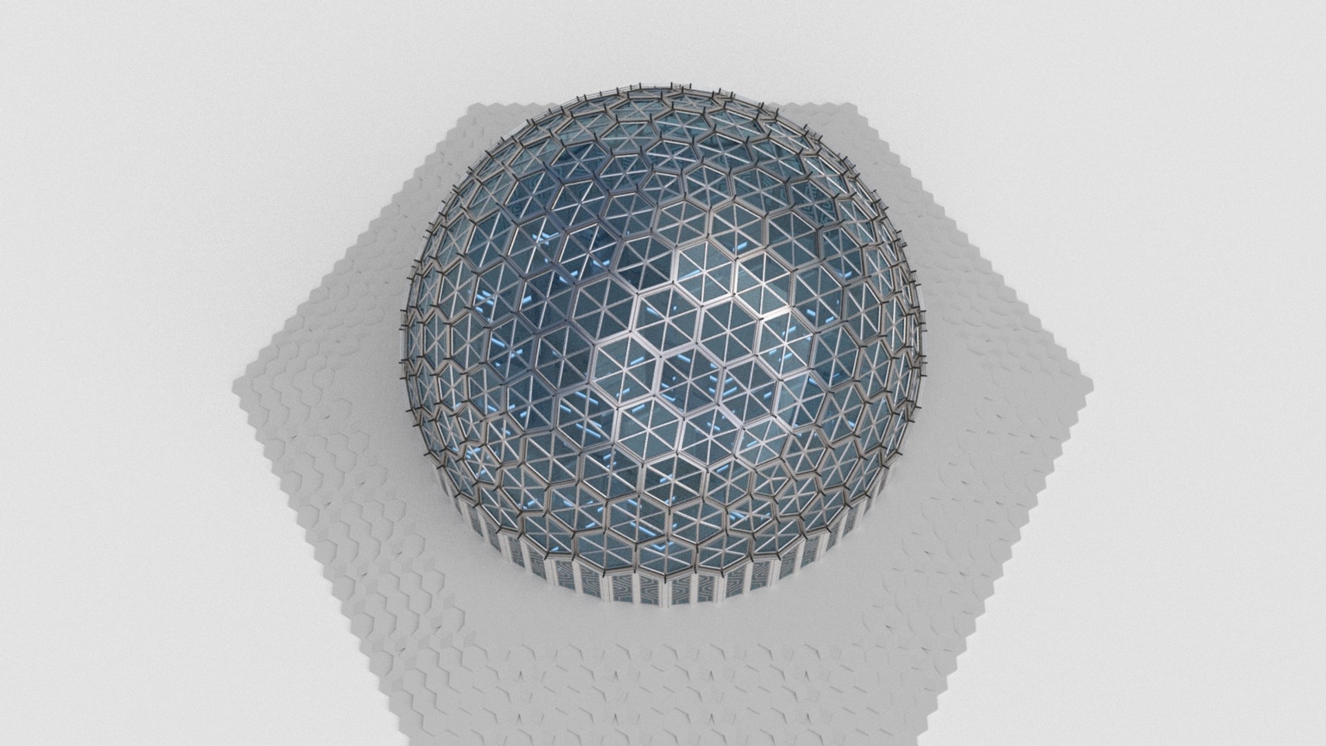 3d Model Medium Dome Hexagon Pattern