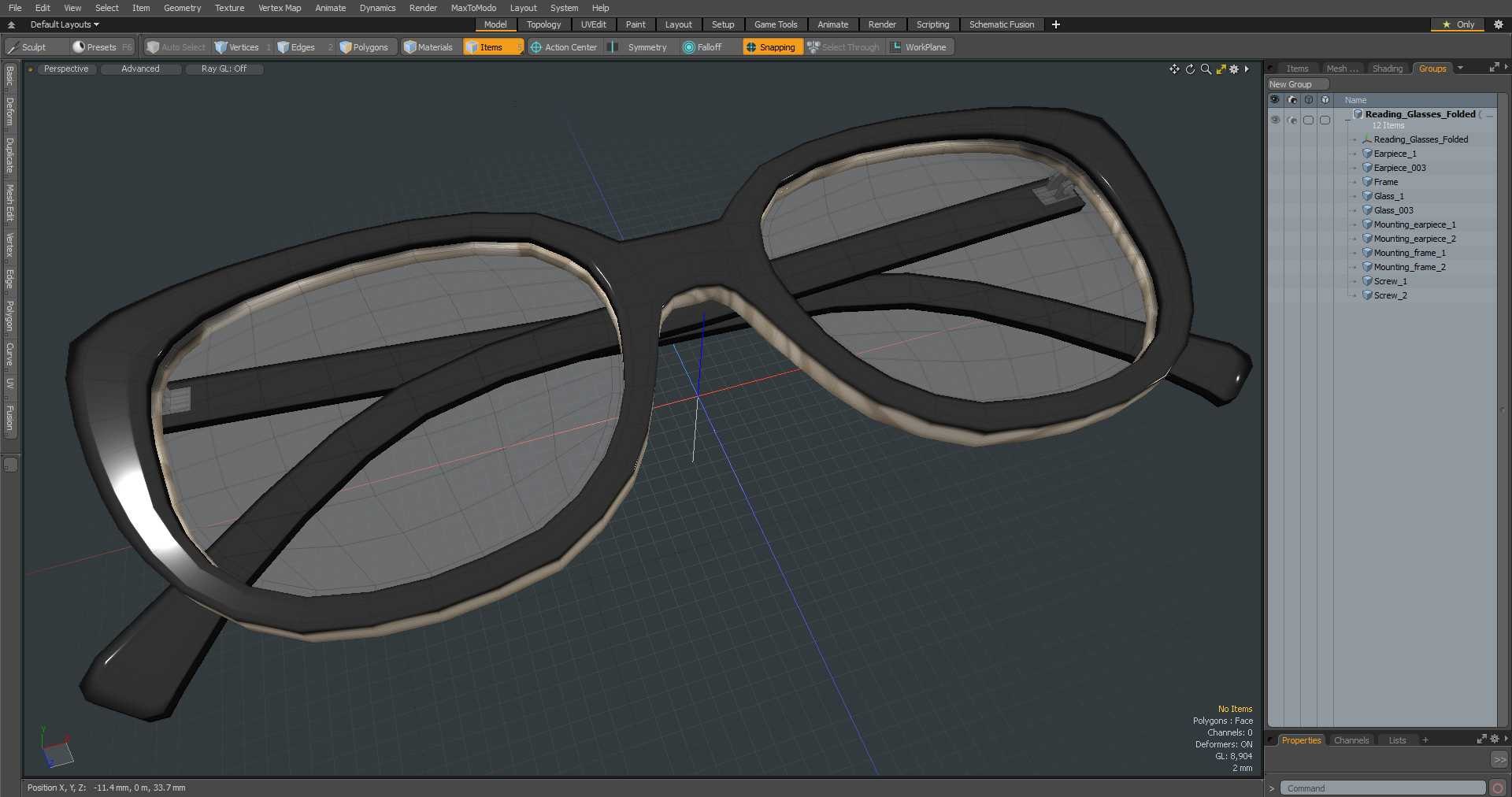 3D Reading Glasses Folded Model - TurboSquid 2263656