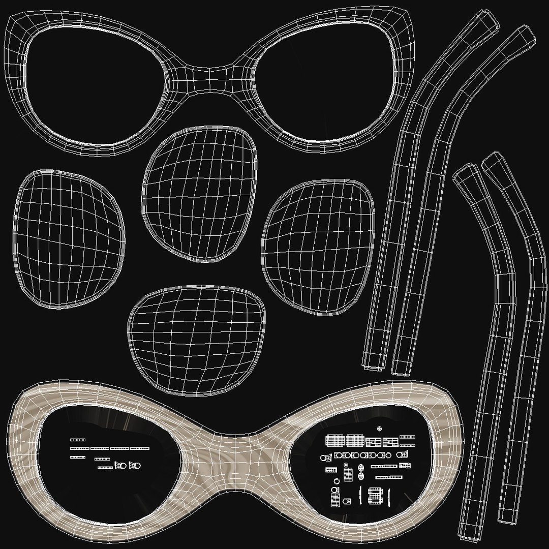 3D Reading Glasses Folded Model - TurboSquid 2263656