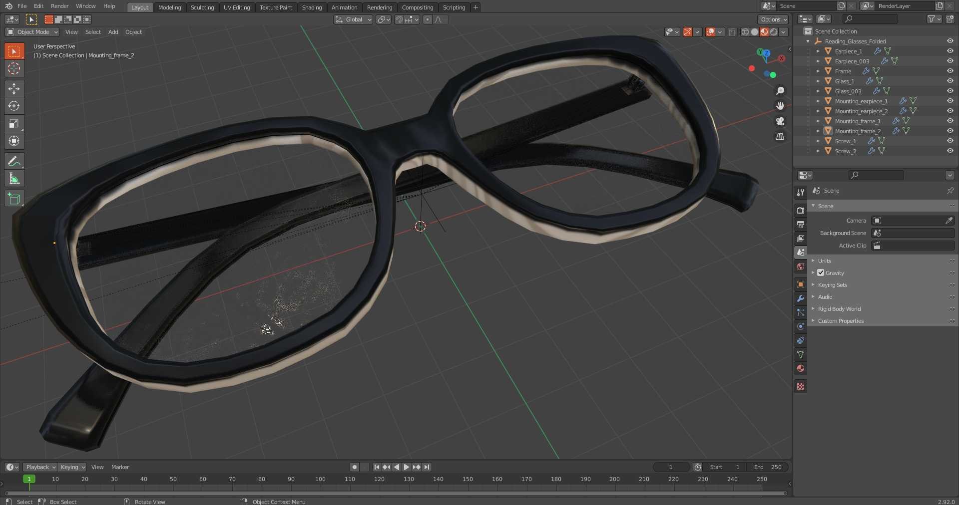 3D Reading Glasses Folded Model - TurboSquid 2263656