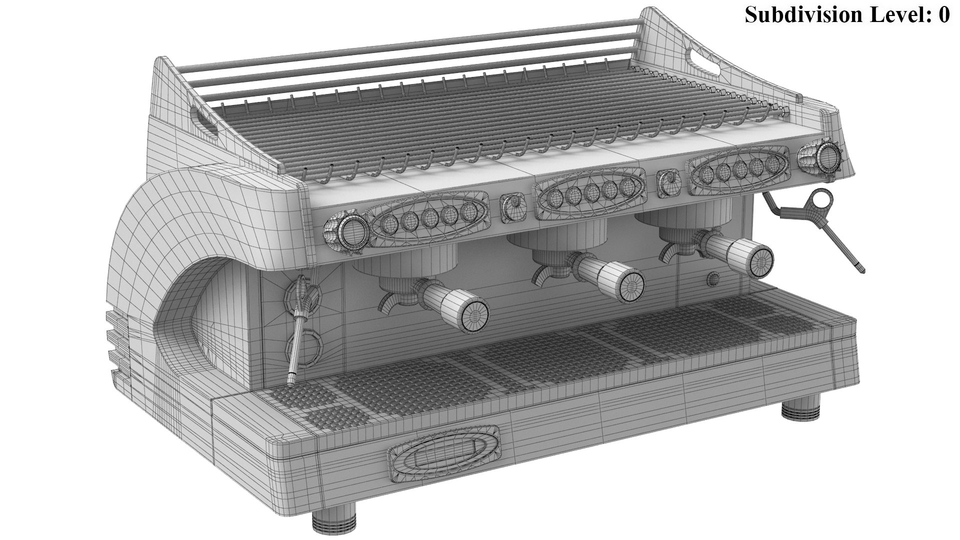 Detailed Commercial Espresso Maker 3D Model - TurboSquid 1989947