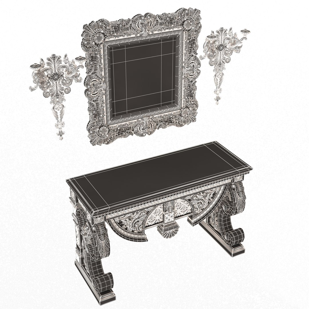 Classic Console Table 012 Model - TurboSquid 2326302