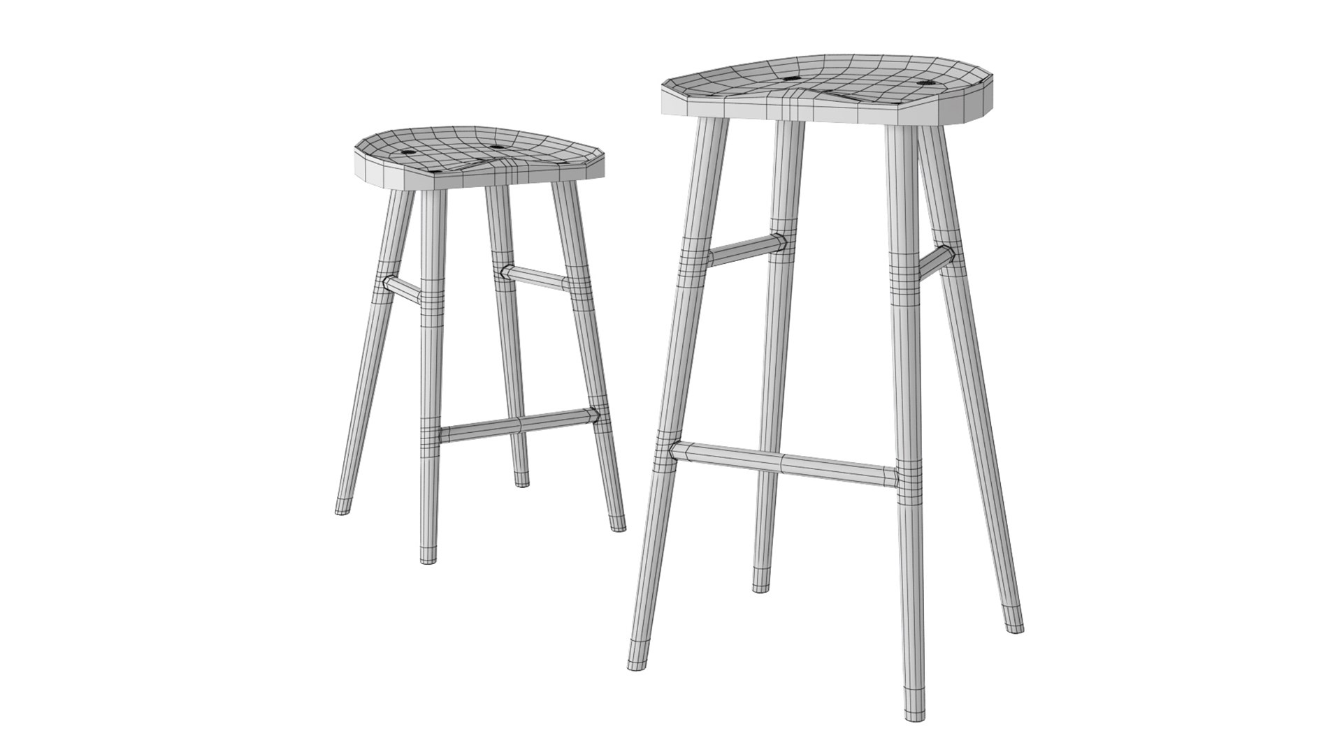 Rejuvenation Randle Tractor Bar Stool And Counter Stool With Wooden Legs 3D Model - TurboSquid ...