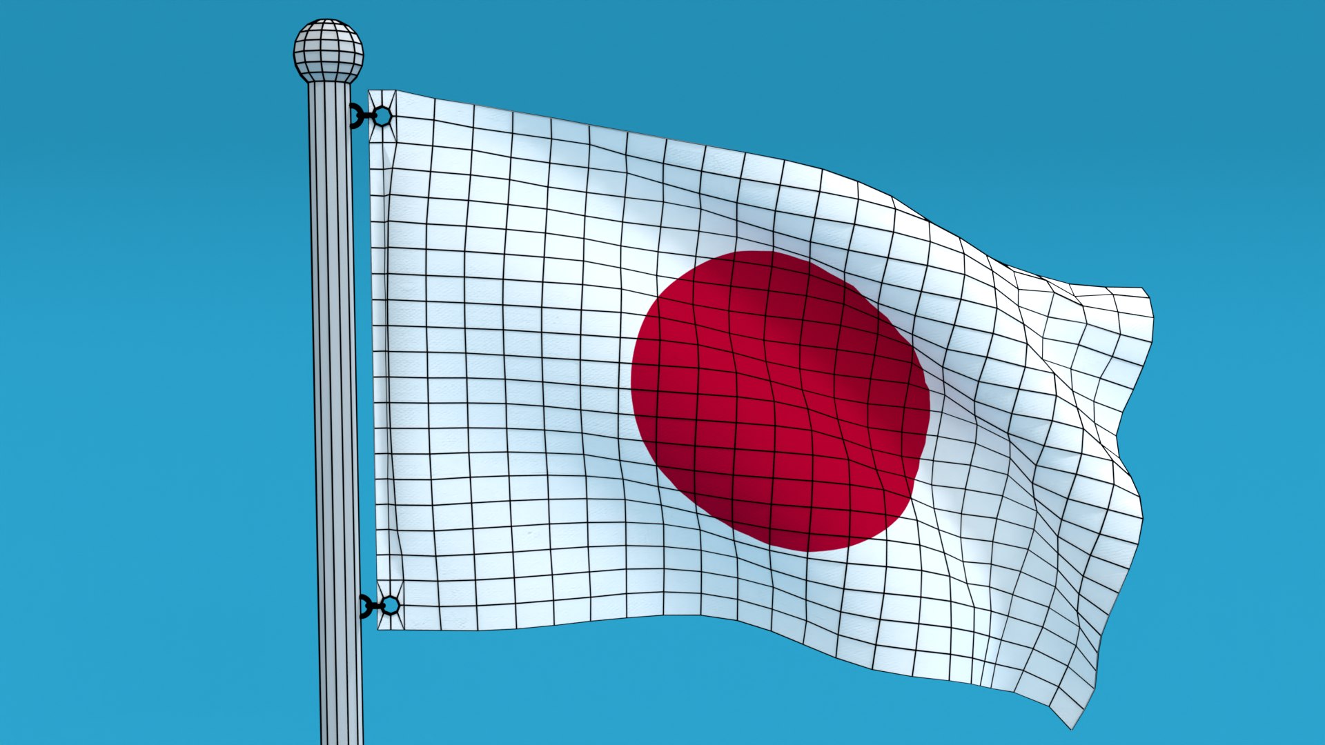3D Model Low Poly Seamless Animated Japan Flag - TurboSquid 1809293