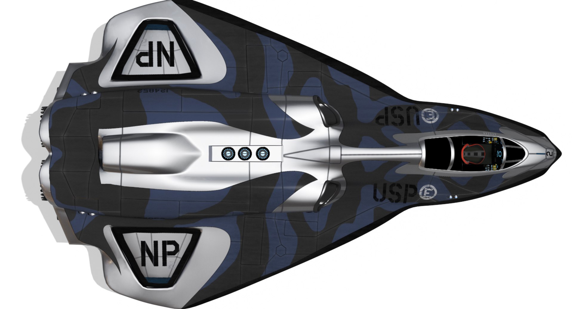 concept spacecraft interceptor 3d model