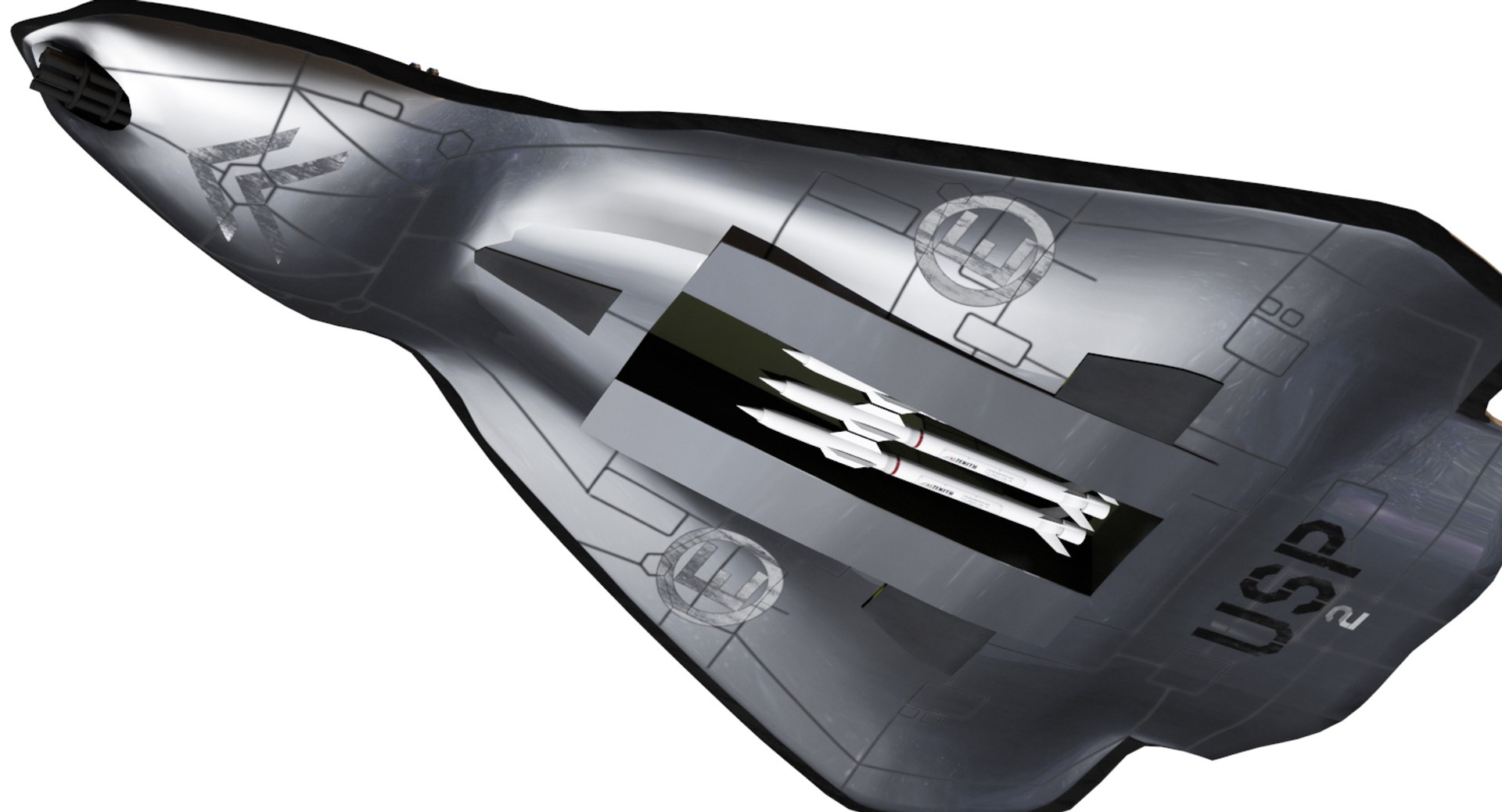 concept spacecraft interceptor 3d model