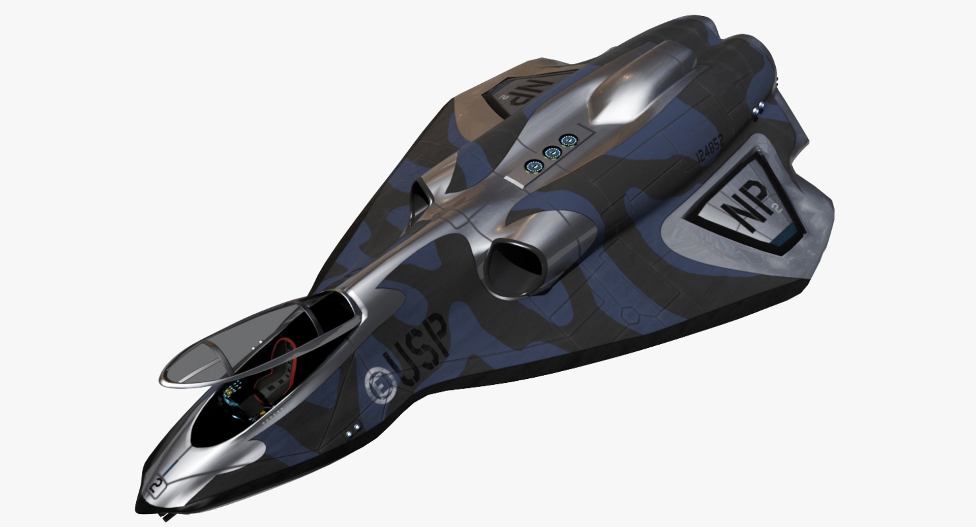 concept spacecraft interceptor 3d model