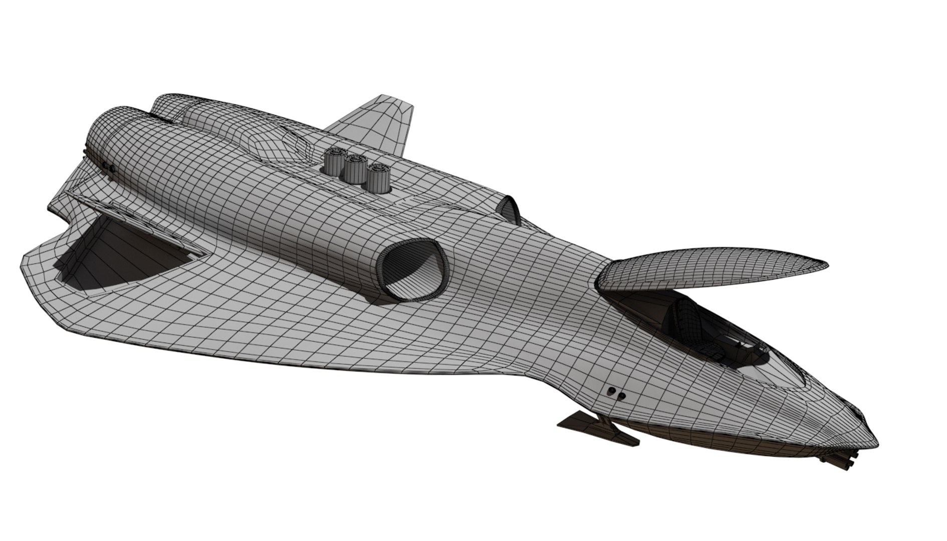 concept spacecraft interceptor 3d model