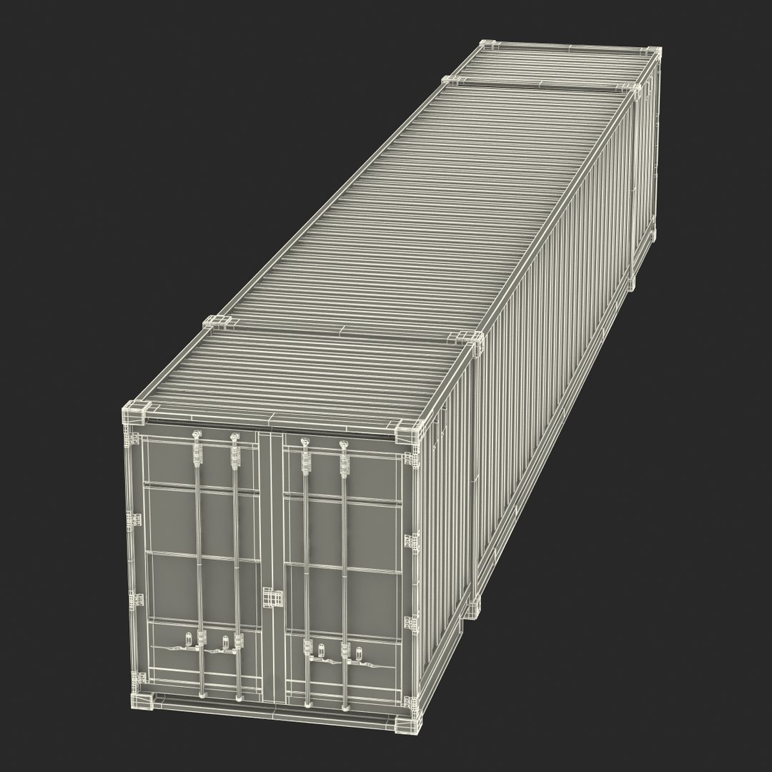 3d model of 53 ft shipping iso container