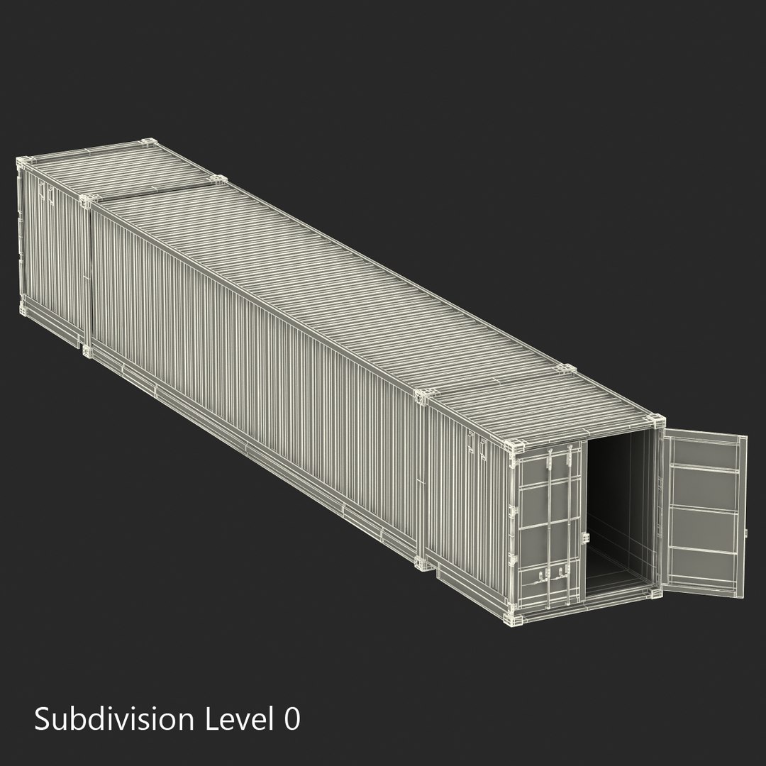 3d model of 53 ft shipping iso container