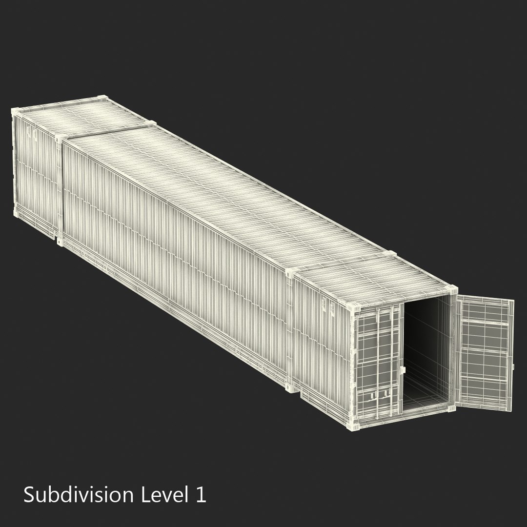 3d model of 53 ft shipping iso container
