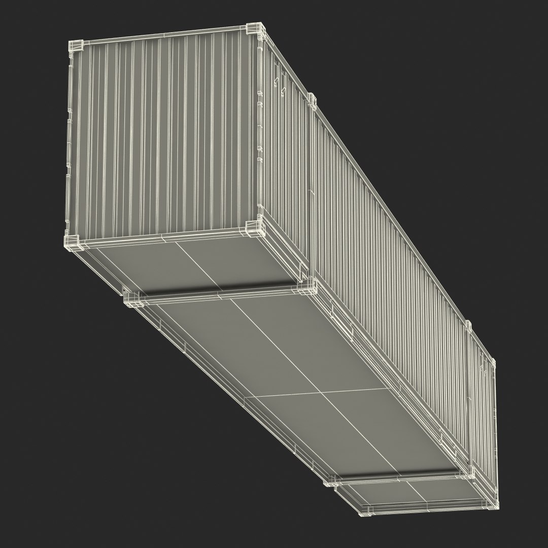 3d model of 53 ft shipping iso container
