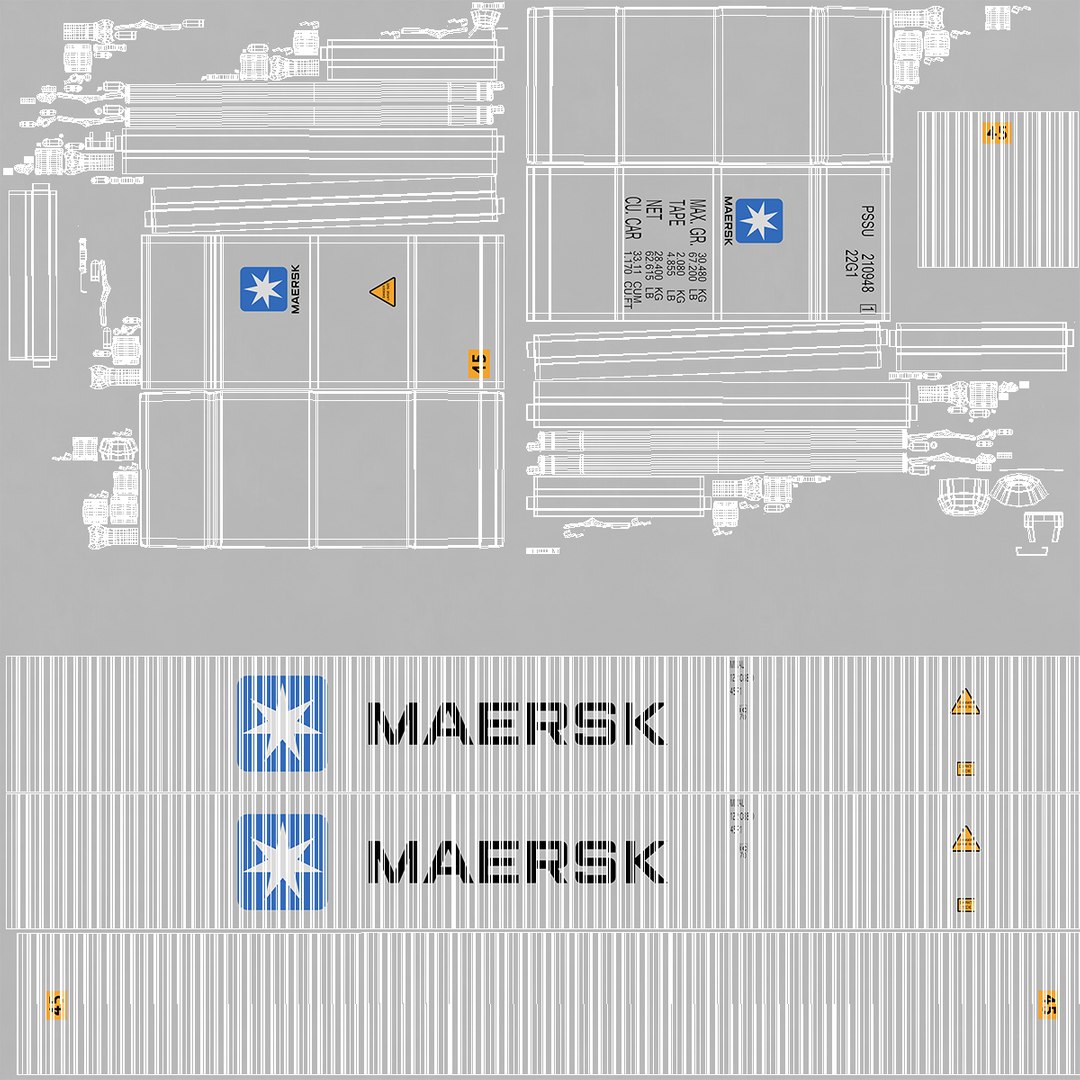 3d model of 53 ft shipping iso container