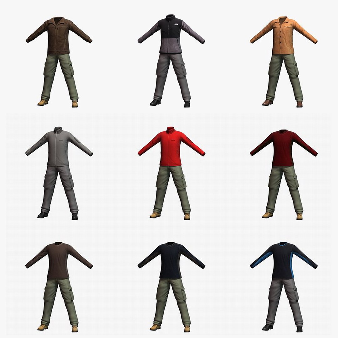 Mens Clothing Collection 3 3D Model - TurboSquid 2016490