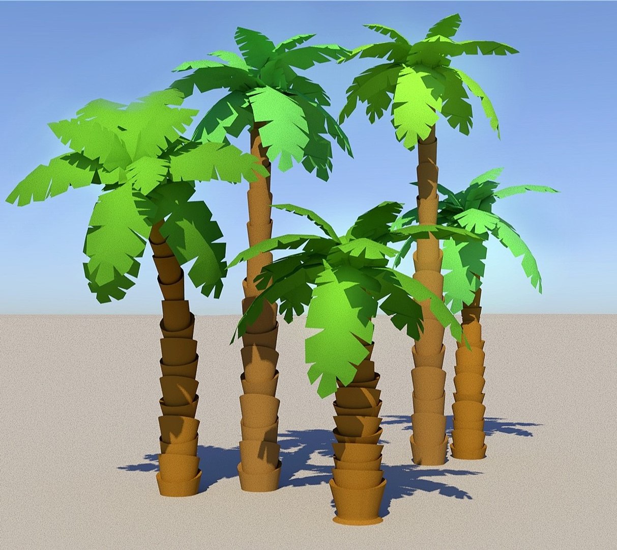 3D Model Cartoon Palms - TurboSquid 1475378