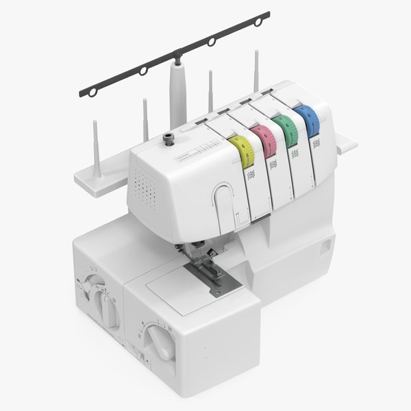 modelo 3d Máquina overlock con estructura metálica de alta resistencia ...