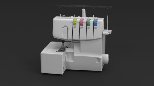 modelo 3d Máquina overlock con estructura metálica de alta resistencia ...