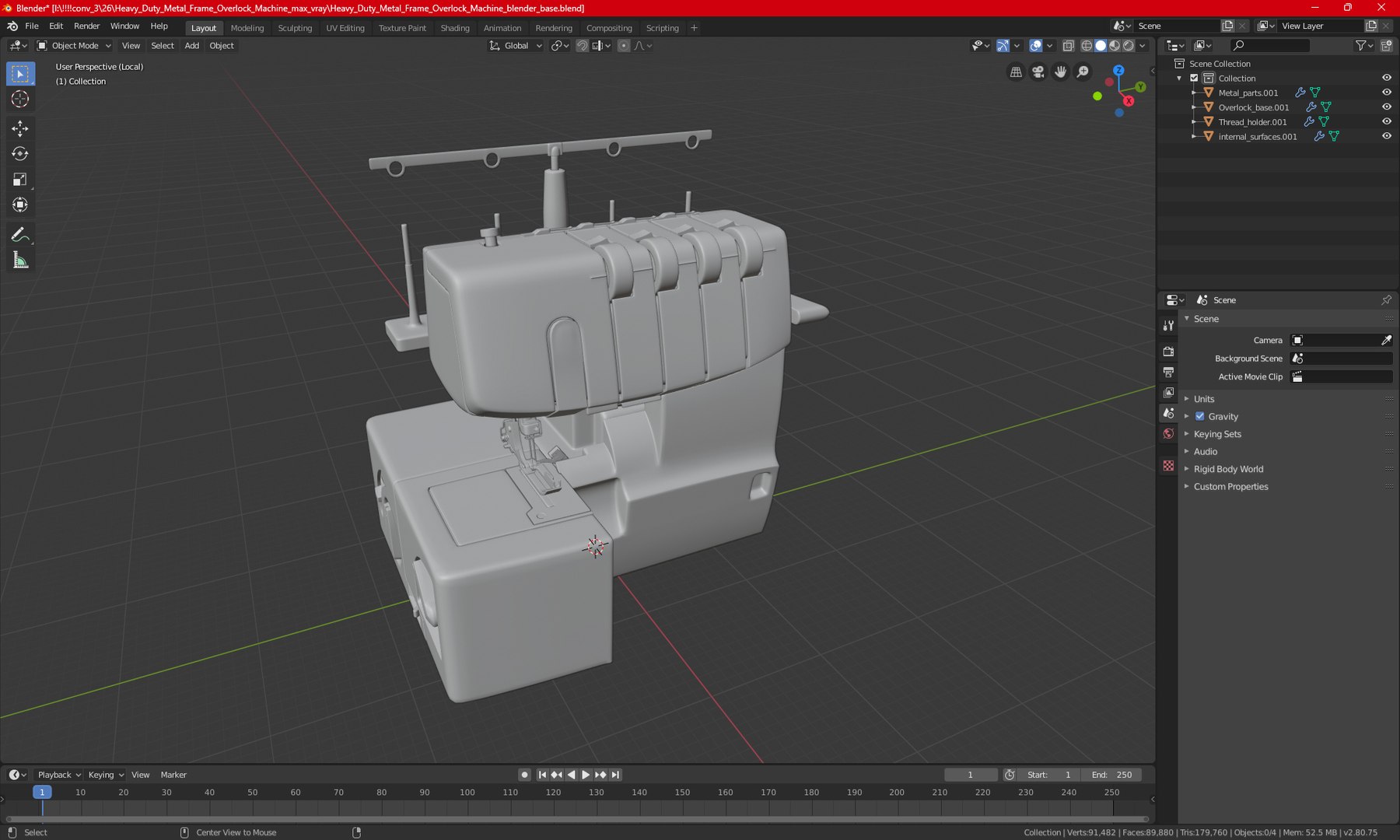 3D Model Heavy Duty Metal Frame Overlock Machine - TurboSquid 2092065