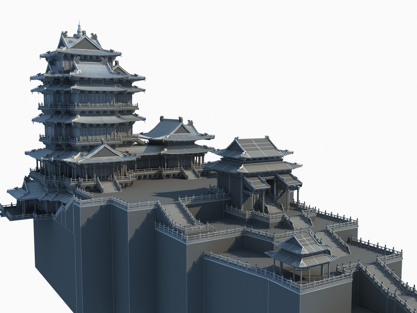 3D Ancient Tower Temple - TurboSquid 1838317