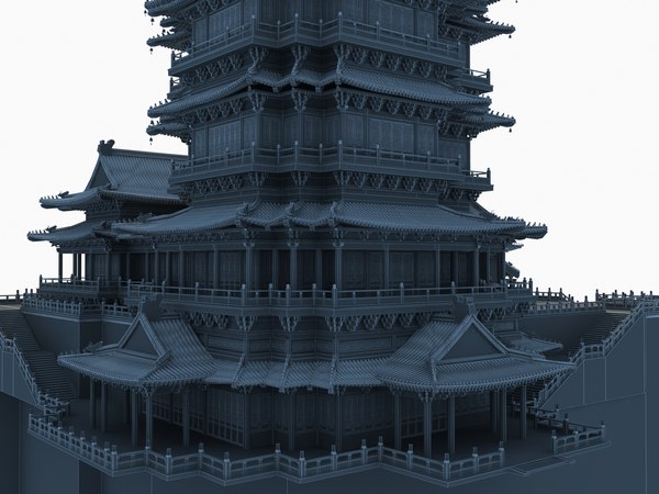 3D Ancient Tower Temple - TurboSquid 1838317