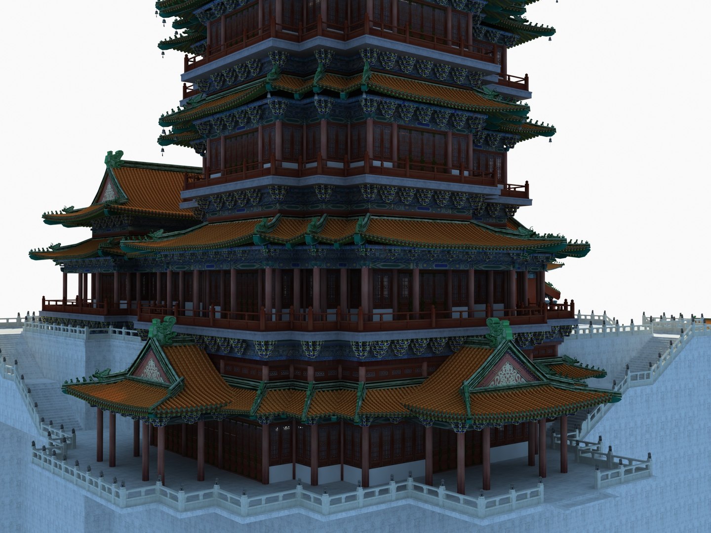 3D Ancient Tower Temple - TurboSquid 1838317
