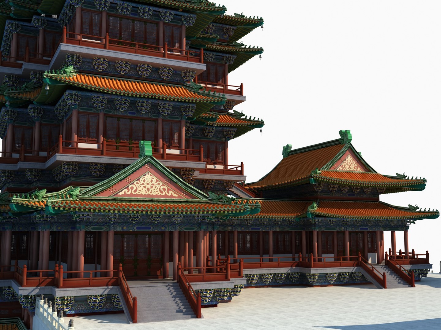 3D Ancient Tower Temple - TurboSquid 1838317