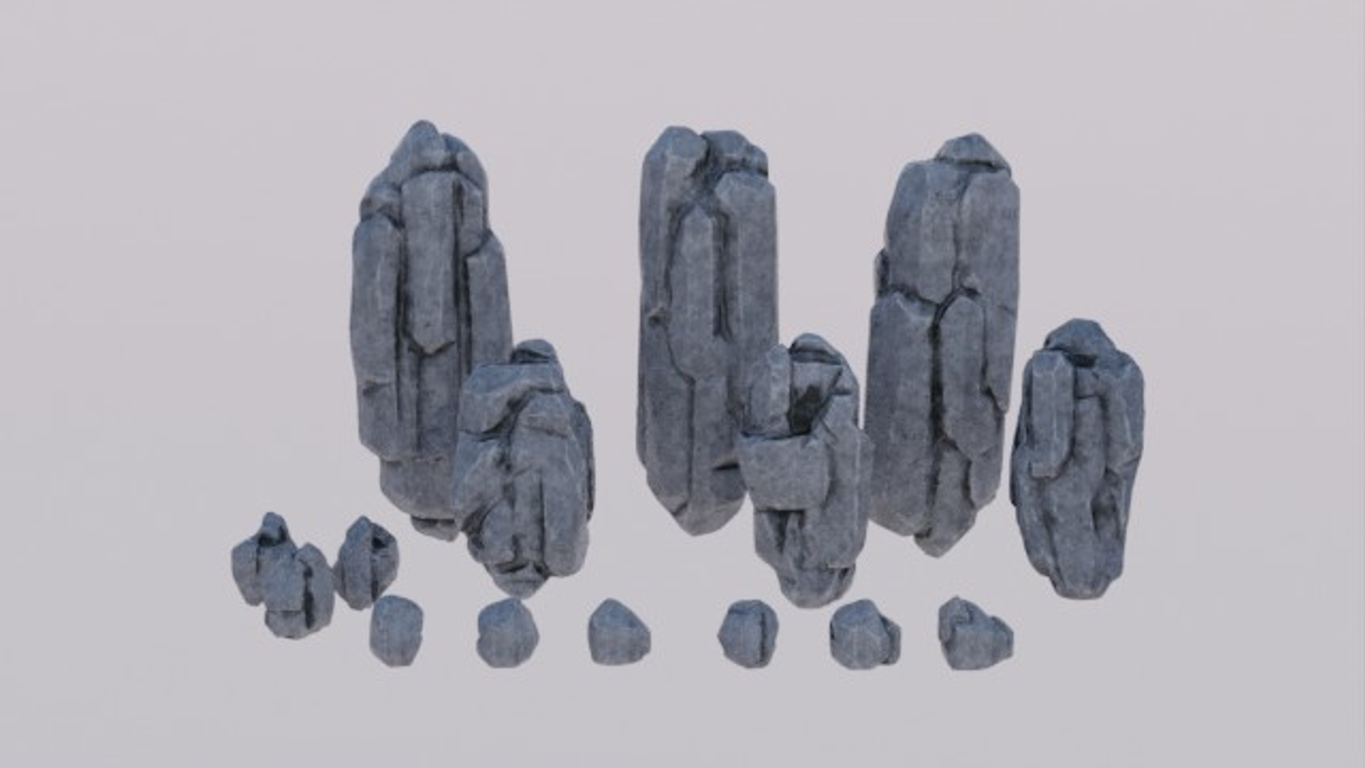 Collection of low poly rock stones model - TurboSquid 2163973