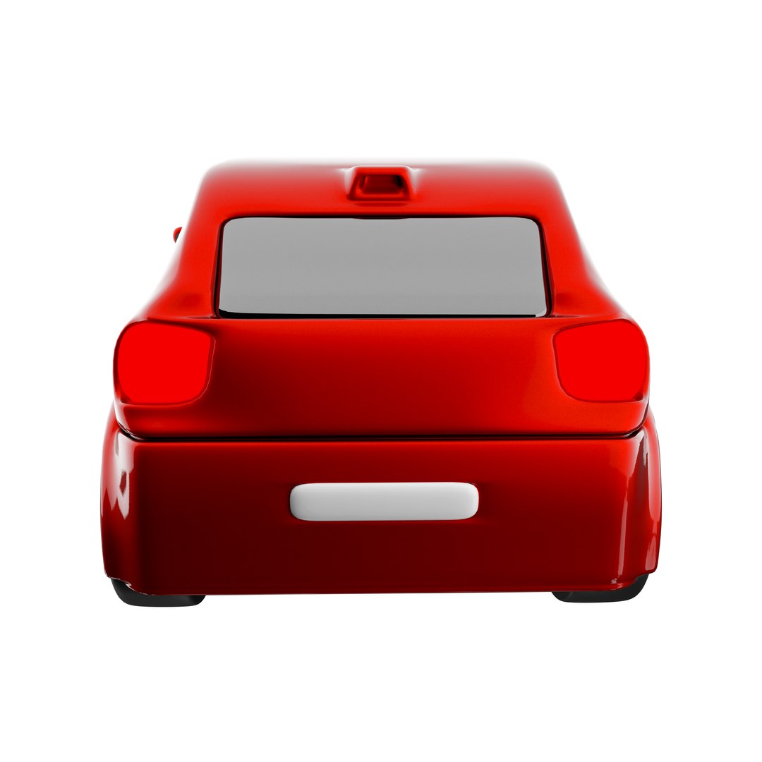 3d Of A Brandless Generic Eco Red Car Icon Model - TurboSquid 2063072