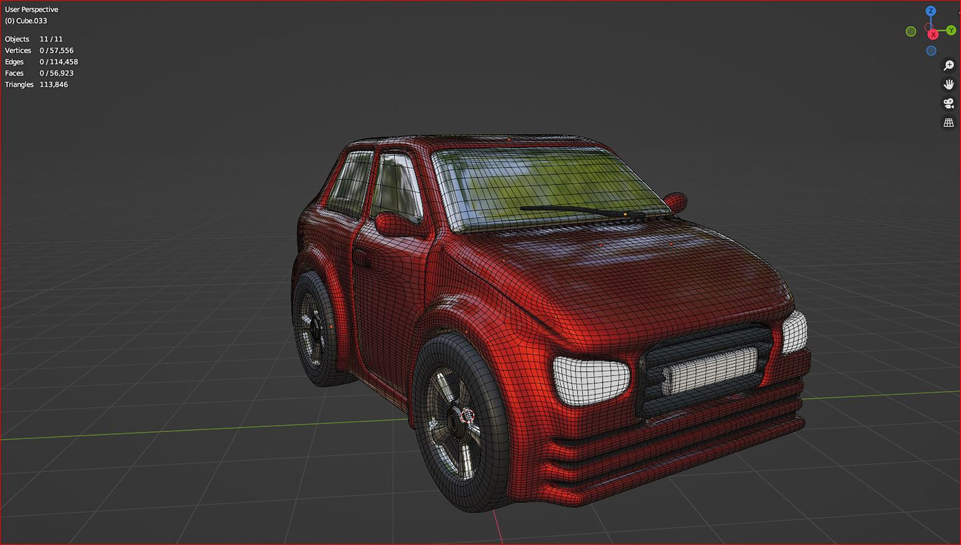 3d Of A Brandless Generic Eco Red Car Icon Model - TurboSquid 2063072