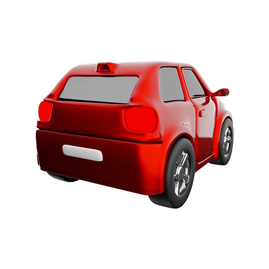 3d Of A Brandless Generic Eco Red Car Icon Model - TurboSquid 2063072